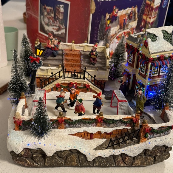 Holiday | Vintage Fiber Optic Winter Village Magnetic Ice Rink | Poshmark